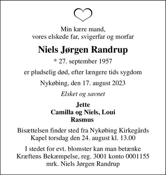 Niels Jørgen Randrup | Dødsannoncer i Danmark