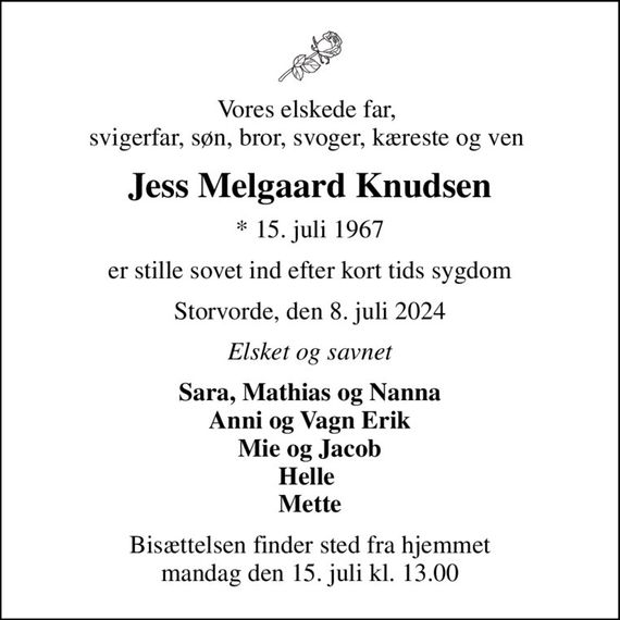 Jess Melgaard Knudsen | Dødsannoncer i Danmark