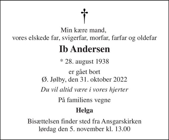 Ib Andersen | Dødsannoncer i Danmark