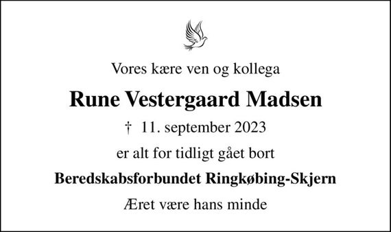 Rune Vestergaard Madsen | Dødsannoncer i Danmark
