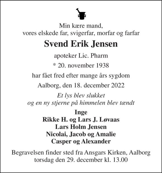 Svend Erik Jensen | Dødsannoncer i Danmark