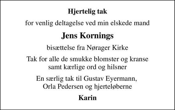 Jens Korning | Dødsannoncer i Danmark