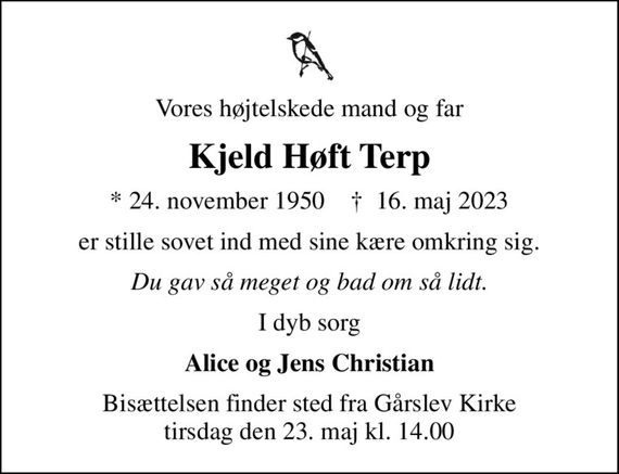 Kjeld Høft Terp | Dødsannoncer i Danmark