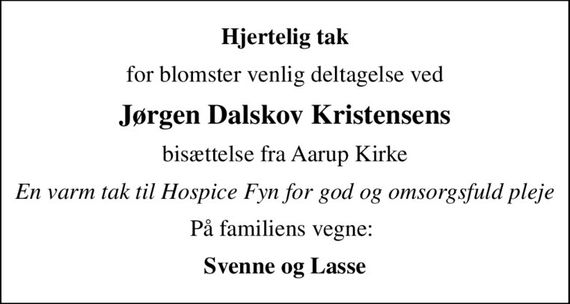 Jørgen Dalskov Kristensen | Dødsannoncer i Danmark