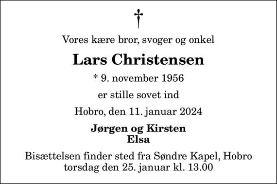Lars Christensen | Dødsannoncer i Danmark