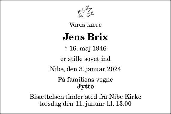 Jens Brix | Dødsannoncer i Danmark