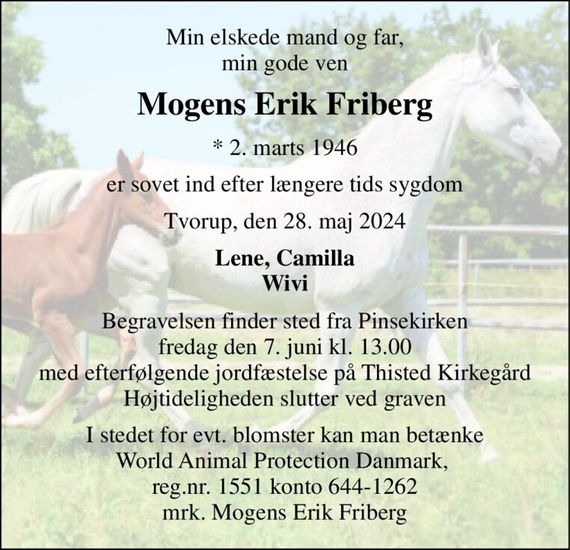Mogens Erik Friberg | Dødsannoncer i Danmark