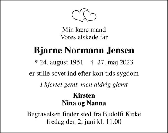 Bjarne Normann Jensen | Dødsannoncer i Danmark
