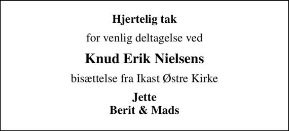 Knud Erik Nielsen | Dødsannoncer i Danmark