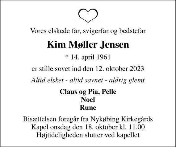 Kim Møller Jensen | Dødsannoncer i Danmark