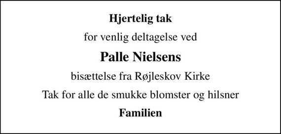 Palle Nielsen | Dødsannoncer i Danmark
