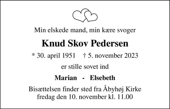 Knud Skov Pedersen | Dødsannoncer i Danmark