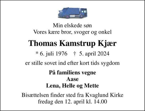 Thomas Kamstrup Kjær | Dødsannoncer i Danmark