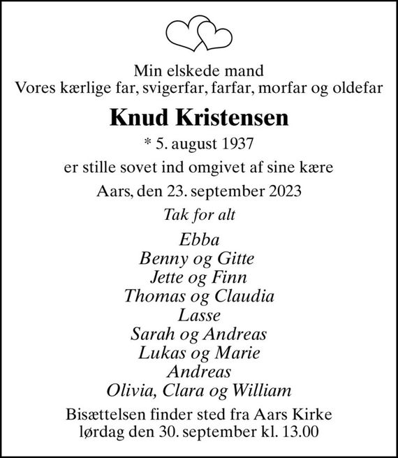 Knud Kristensen | Dødsannoncer i Danmark