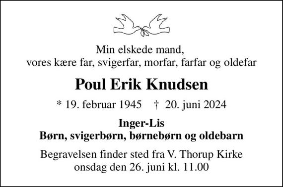 Poul Erik Knudsen | Dødsannoncer i Danmark