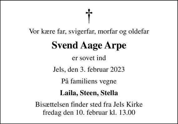 Svend Aage Arpe | Dødsannoncer i Danmark