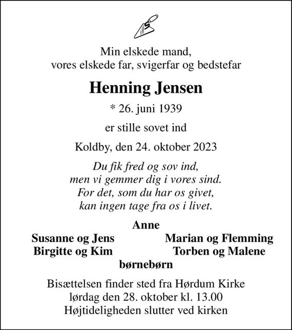 Henning Jensen | Dødsannoncer i Danmark