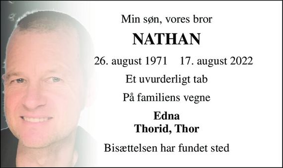 Nathan Ulrich Anders Kovanda Klein Wester-Andersen | Dødsannoncer i Danmark