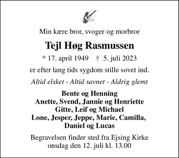 Tejl Høg Rasmussen | Dødsannoncer i Danmark