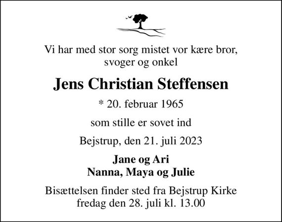 Jens Christian Steffensen | Dødsannoncer i Danmark