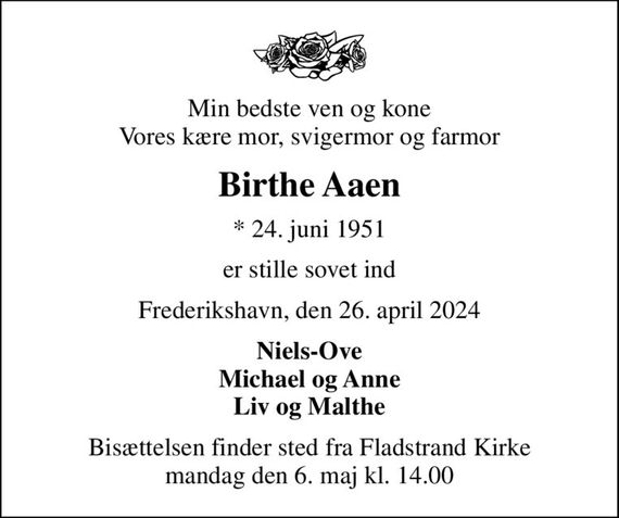 Birthe Aaen | Dødsannoncer i Danmark