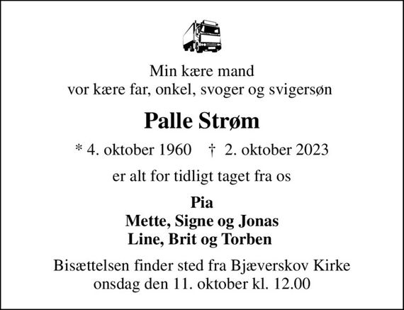 Palle Strøm | Dødsannoncer i Danmark