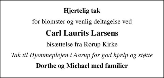 Carl Laurits Larsen | Dødsannoncer i Danmark Carl Laurits Larsen | Dødsannoncer i Danmark