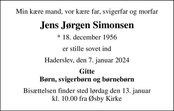 Jens Jørgen Simonsen | Dødsannoncer i Danmark