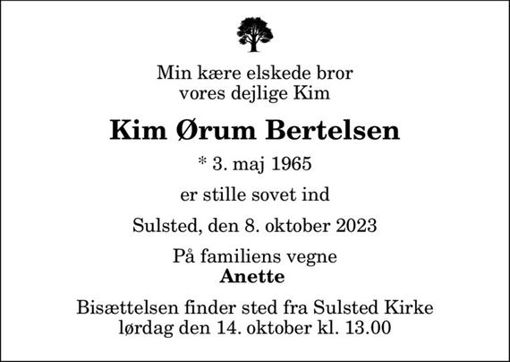 Kim Ørum Bertelsen | Dødsannoncer i Danmark