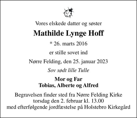 Mathilde Lynge Hoff | Dødsannoncer i Danmark