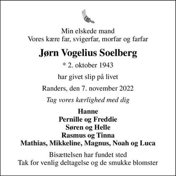 Jørn Vogelius Soelberg | Dødsannoncer i Danmark