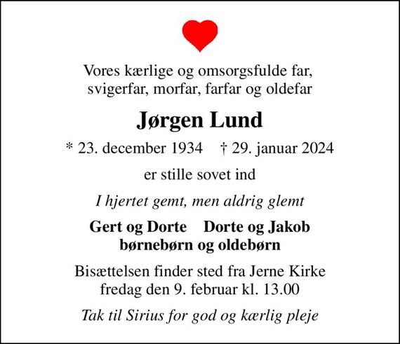 Jørgen Lund | Dødsannoncer i Danmark