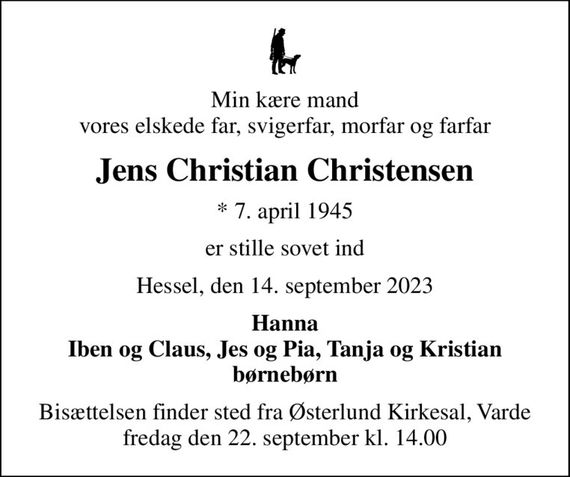 Jens Christian Christensen | Dødsannoncer i Danmark