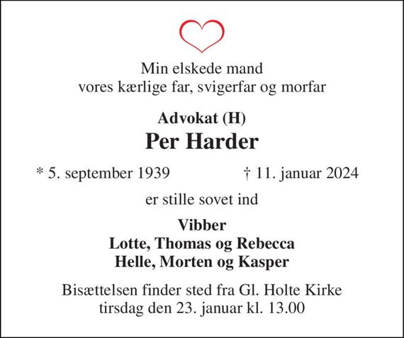 Per Harder | Dødsannoncer i Danmark