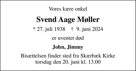 Svend Aage Møller | Dødsannoncer i Danmark