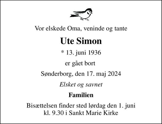 Ute Simon | Dødsannoncer i Danmark