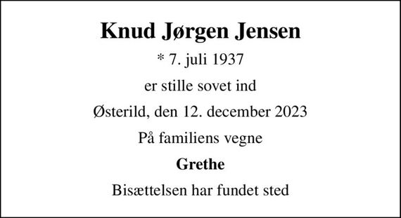 Knud Jørgen Jensen | Dødsannoncer i Danmark