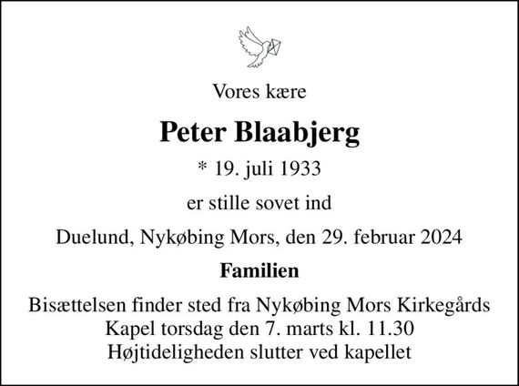 Peter Blaabjerg | Dødsannoncer i Danmark