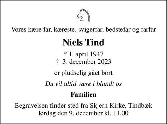 Niels Tind | Dødsannoncer i Danmark