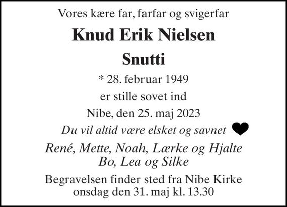 Knud Erik Nielsen | Dødsannoncer i Danmark