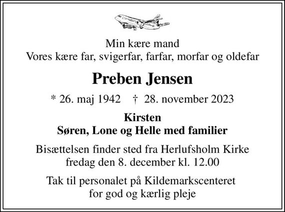 Preben Anton Jensen | Dødsannoncer i Danmark