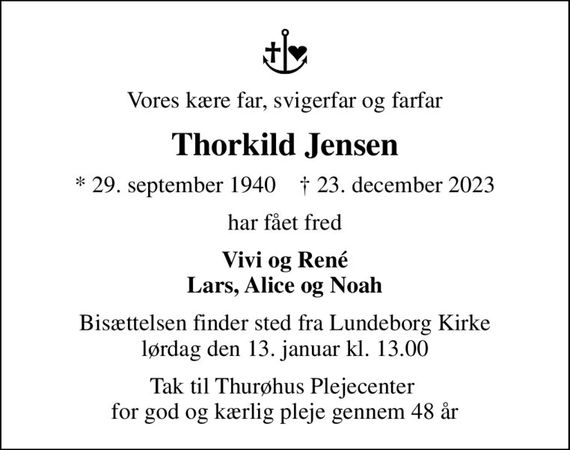 Thorkild Jensen | Dødsannoncer i Danmark