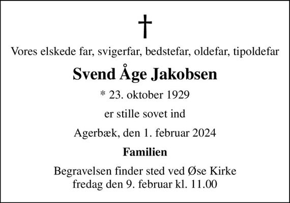 Svend Åge Jakobsen | Dødsannoncer i Danmark