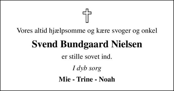 Svend Bundgaard Nielsen | Dødsannoncer i Danmark