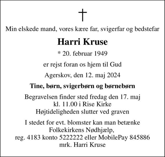 Harri Kruse | Dødsannoncer i Danmark