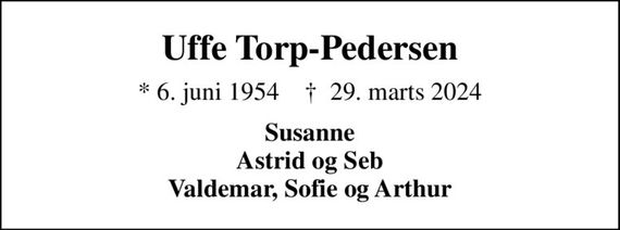 Uffe Torp-Pedersen | Dødsannoncer i Danmark