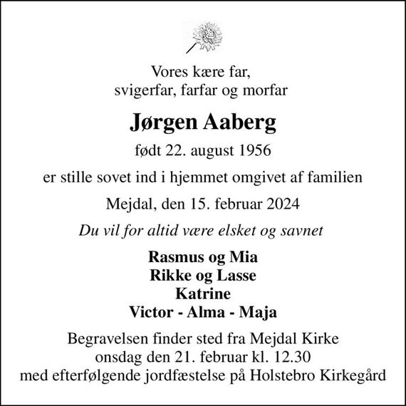 Jørgen Aaberg | Dødsannoncer i Danmark