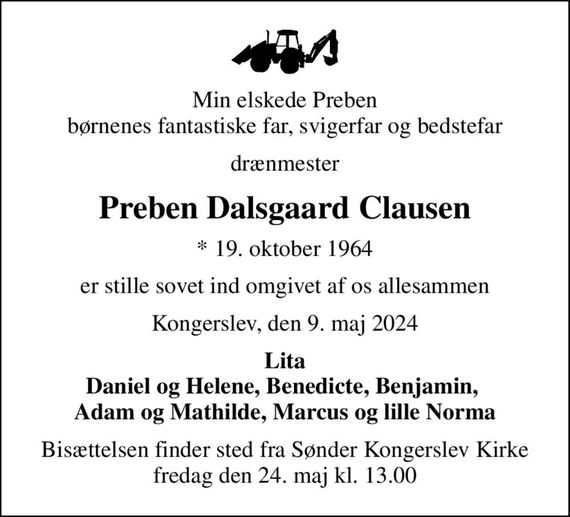 Preben Dalsgaard Clausen | Dødsannoncer i Danmark