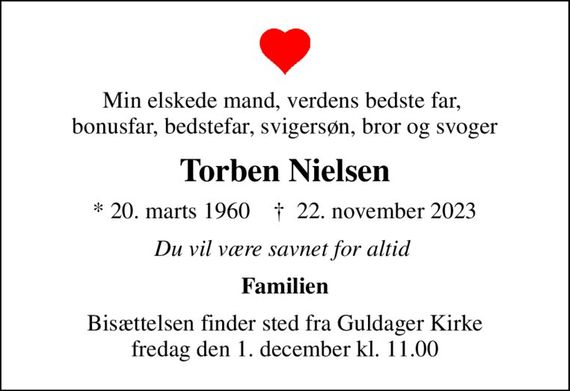 Torben Nielsen | Dødsannoncer i Danmark