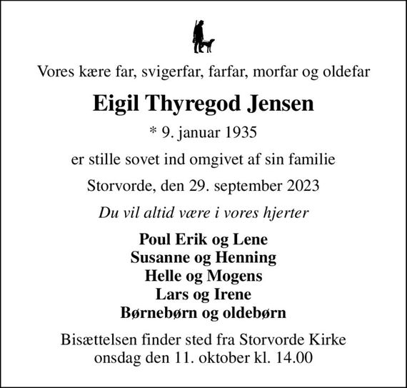 Eigil Thyregod Jensen | Dødsannoncer i Danmark